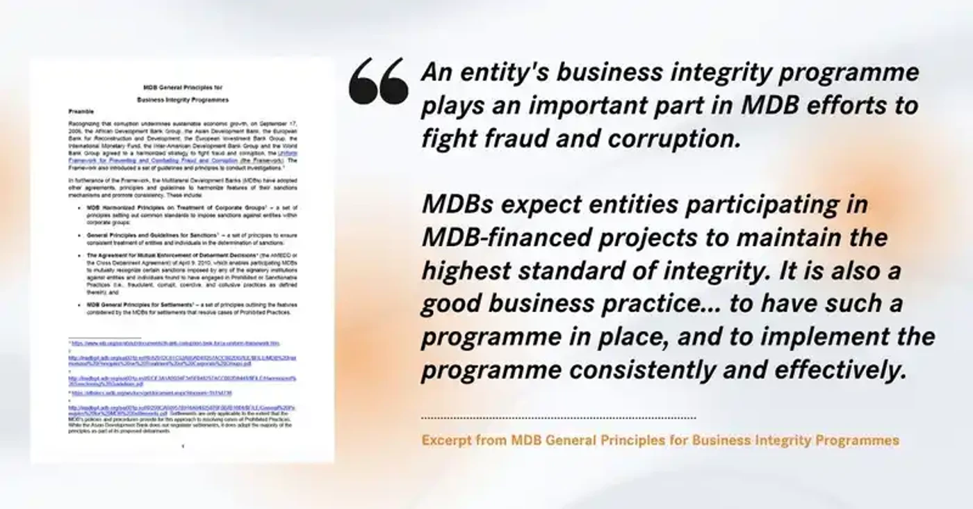 Business integrity programmes: Multilateral Development Banks harmonise ...