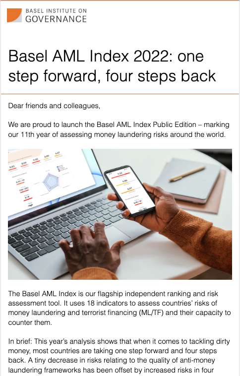 Basel AML Index 2022 | Basel Institute on Governance